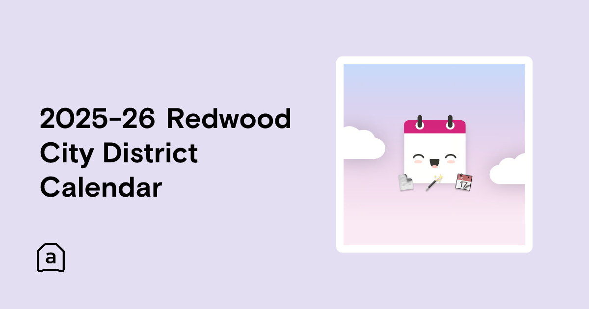 2025-26 Redwood City District Calendar | Agenda Hero