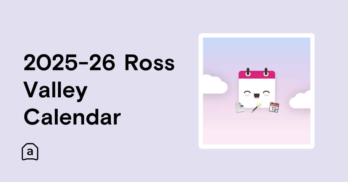 2025-26 Ross Valley Calendar | Agenda Hero
