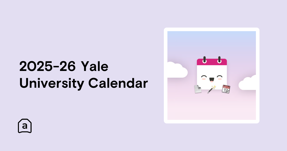 2025-26 Yale University Calendar | Agenda Hero